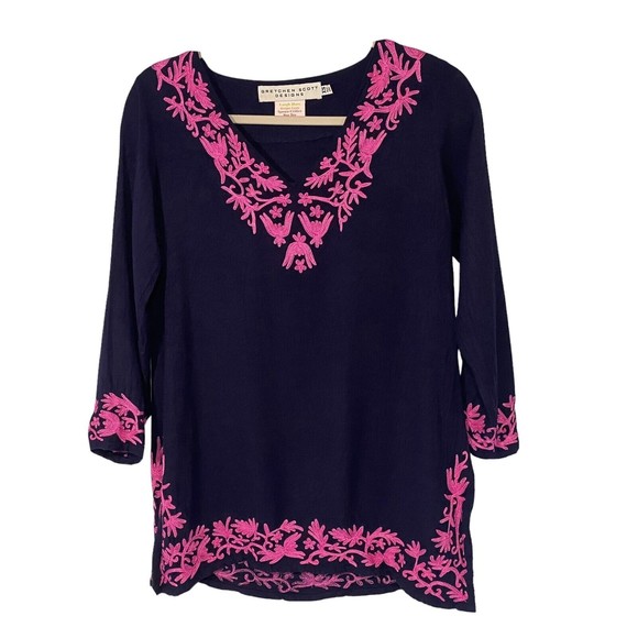 Gretchen Scott Designs | Tops | Gretchen Scott Designs Womens Navy Blue ...